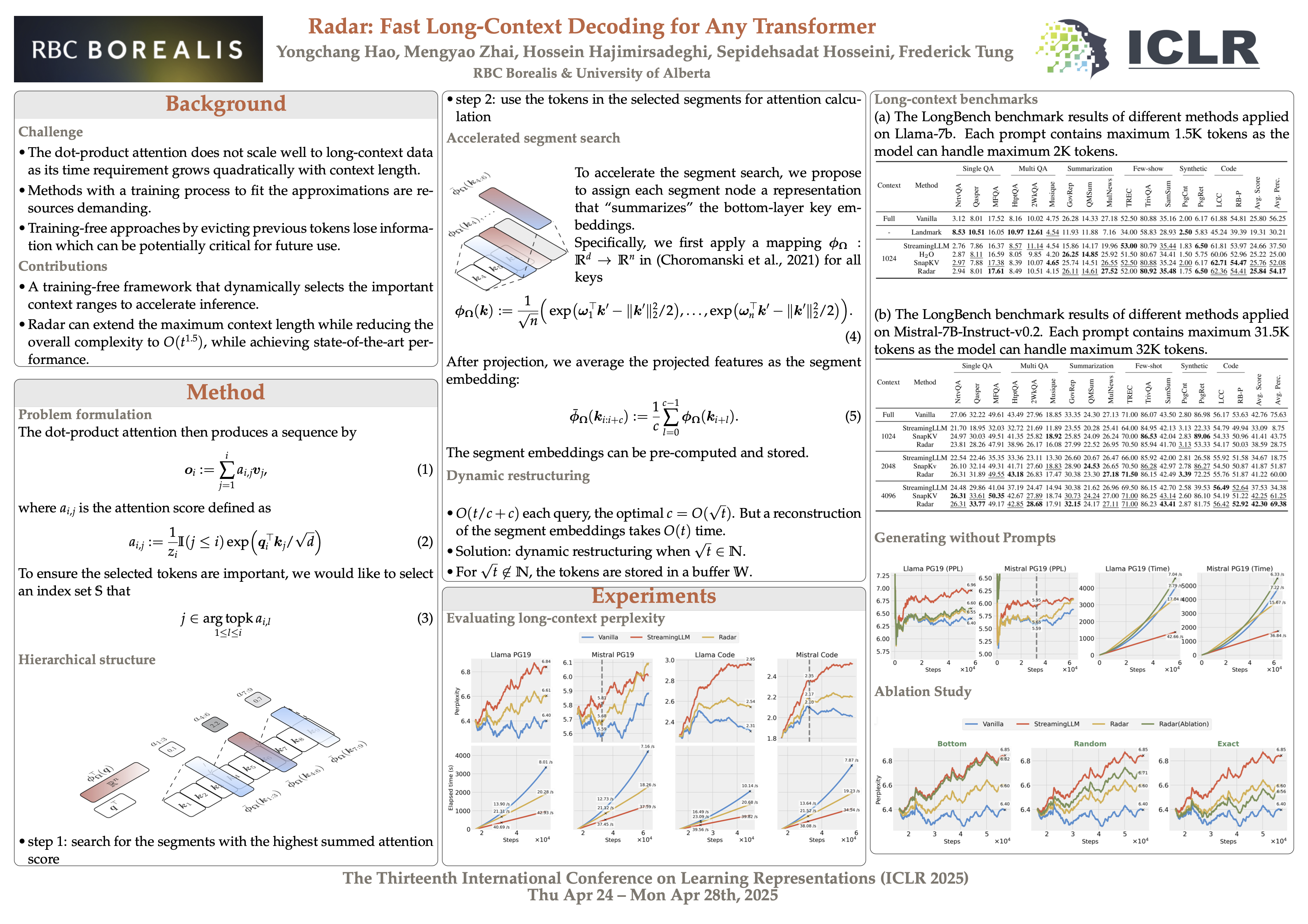 ICLR Poster Radar: Fast Long-Context Decoding for Any Transformer